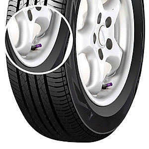 4pcs Tire dust caps, Aluminum Alloy Valve Stem Cap, Anti-Corrosion Leak-Proof Car Tire Accessory Compatible with Tesla Model Y X S 3, Universal for Cars, SUVs, Bike, Trucks Motorcycles (Purple)