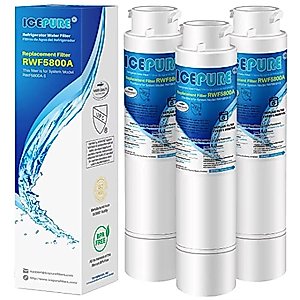 ICEPURE RWF5800A Refrigerator Water Filter Compatible with Frigidaire EPTWFU01, EWF02, Pure Source Ultra II, NIGELERO Ultrа II, 3PACK