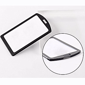 Aluminum Badge Holder with Detachable Neck Lanyard/Strap for ID Card, Working Card, Name Tag (Black)