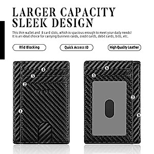 FirstVIP Ultra Slim Wallet for Men - Genuine Leather, RFID-Blocking, Lightweight, Includes Card Holders, Fade Resistant