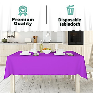 Tablecloth Roll – 54" X 110' Purple Premium Plastic Table Cloths with Cutter Box - Cut to Size - Decorative Rectangle Table Cover Smooth Tablecloth - Disposable Table Cloths for Parties, Weddings.
