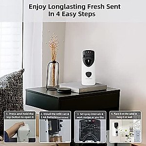 ITAX-WORLD Automatic Air Freshener Spray Dispenser Programmable Fragrance Dispenser Fit for Spray Refills | Wall Mount Aerosol Dispenser Spray Holder for Home Office Bathroom Hotel Commercial Place