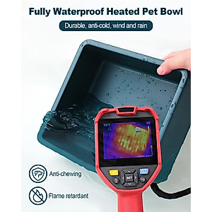 Extra Large Heated Water Bowl for Outdoor Dog & Cat, Outside Heated Dog Bowl Provides Drinkable Water in Winter, Heated Pet Bowl No Freeze Waterer Dish for Rabbit, Chicken, Duck, Squirrel