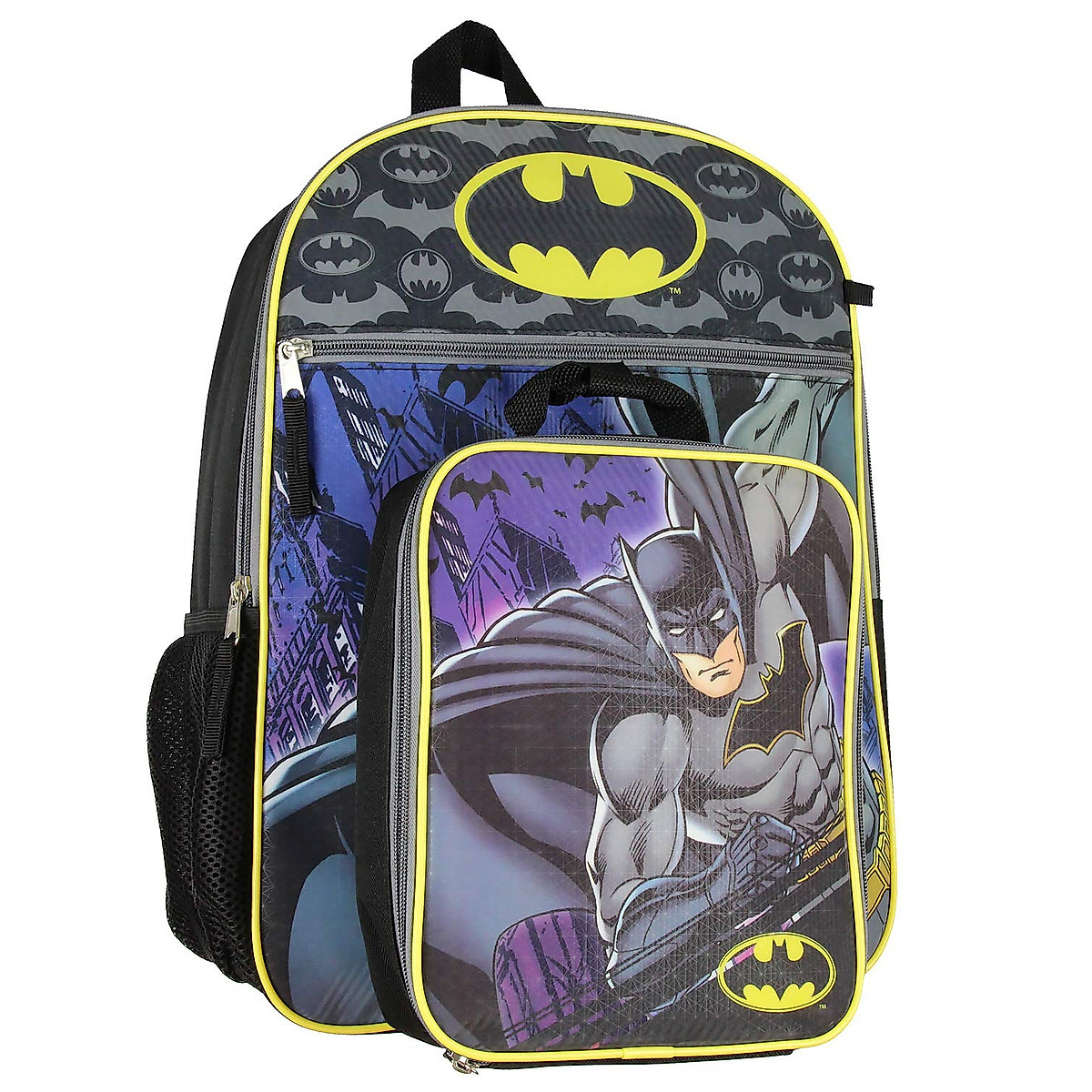 Bioworld Batman 16" Backpack 5 PC Classic Comic Design Combo Set