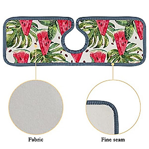 Kitchen Faucet Absorbent Mat 4 Pieces Summer Watercolor Watermelon Slices Faucet Sink Splash Guard Bathroom Counter and RV,Faucet Counter Sink Water Stains Preventer