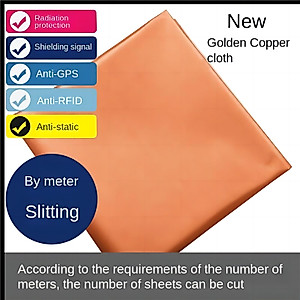 PAOBTEIY Copper EMF Protection Fabric Shielding RF & LF Electromagnetic Fields Anti Radiation Fabric Blocking (2, Gold, 39"x43")