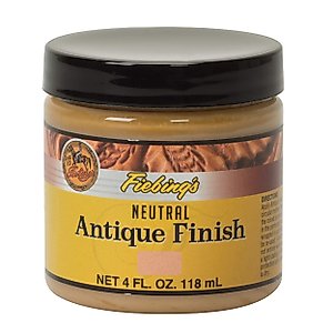 Fiebing's Antique Finish (4 oz) - Two-Toned Effect Emphasizes Leathercraft Embossing - Antiquing & Restoration Paste for Contrasted Accent Finish on Leather Boot, Shoe, Purse, Belt (Neutral)