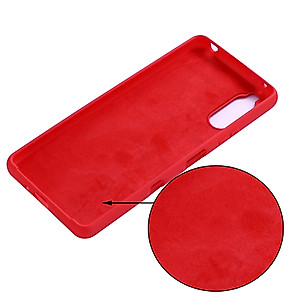 Case for Sony Xperia 1 III, Liquid Silicone Protective Phone Case for Sony Xperia 1 III with Silicone Lanyard, Slim Thin Soft Shockproof Cover for Sony Xperia 1 III Silicone Case Red