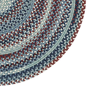 Capel American Heritage Barn Blue 0' 36" Round Braided Rug