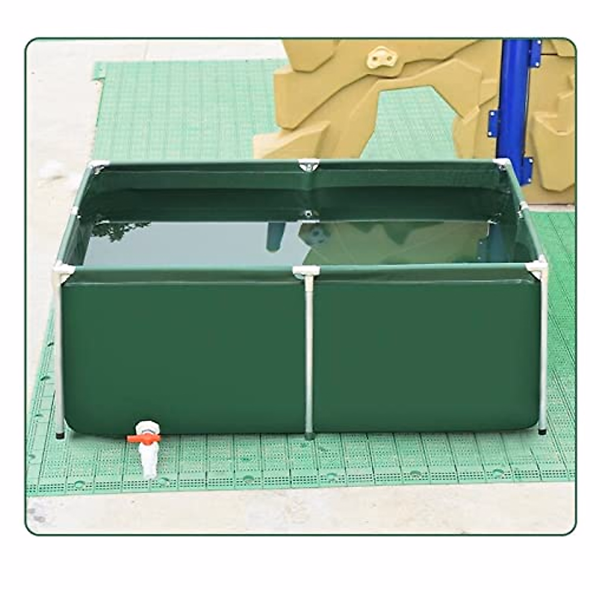 LZMZMQ Backyard Garden Outdoor Frame Wimming Pool/Adults Kids Toddler Mini Framed Pools, 0.5m/ 1m/ 1.5m/ 2m/ 2.5m/ 3m Above Ground Metal Swimming Pools, Steel Frame (Size : 1x1x0.9m(4.9x3.2x2.9ft))