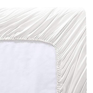 Brielle Home Tencel Lyocell Sateen Sheet Set, White, King