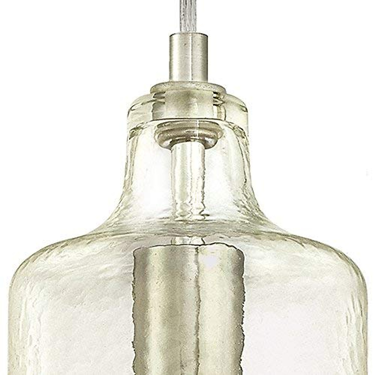 Westinghouse Lighting 6329000 One-Light Indoor Mini Pendant, Brushed Nickel Finish with Clear Textured Glass
