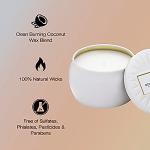 Voluspa Bourbon Vanille, Mini Tin Candle, 4 oz, 25 Hour Burn Time, All Natural Wicks and Coconut Wax for Clean Burning, Vegan, Poured in the USA