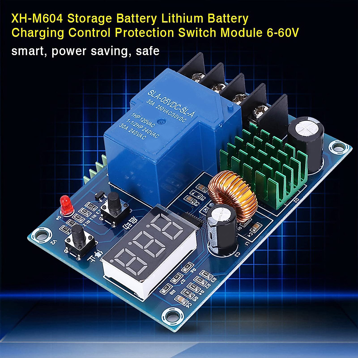 Oumefar XH-M604 Charger Protection Board DC 6-60V Battery Charging Control Module with Digital Display for Home Charger Solar Energy