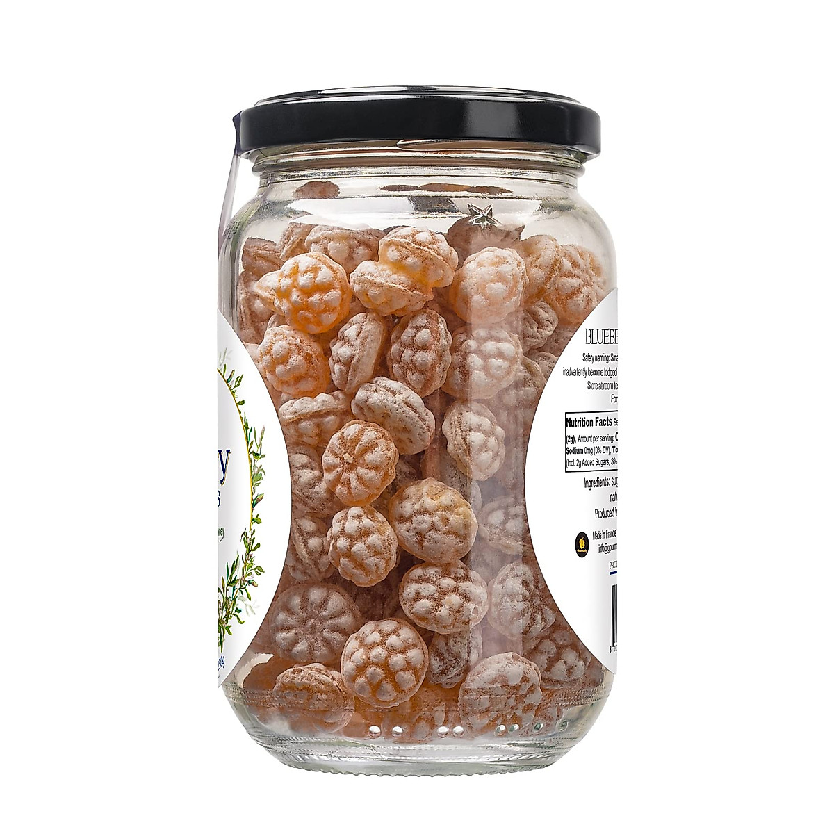 Gourmanity Blueberry Flavor Natural Honey Lozenges 250gr, Gourmet Candy Honey Drops, Soothing Honey Throat Lozenges (8.8oz/250gr Pack)