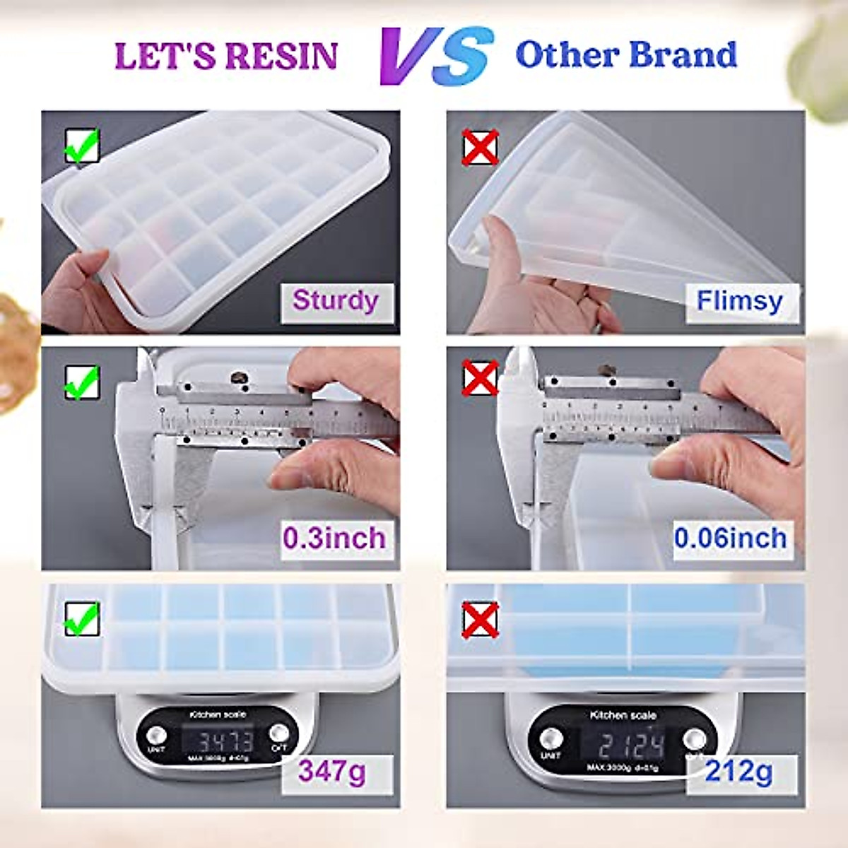 LET'S RESIN Resin Tray Mold,Rectangle Rolling Tray Molds for Resin,Sturdy Silicone Tray Molds with Edges,Large Rolling Tray Molds for Epoxy Resin,Resin Casting,DIY Jewelry Holder,Home Decoration