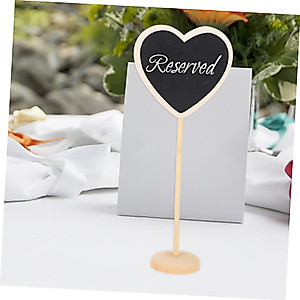 10pcs Message Board Decorations for Home Household Decor Mini Chalkboard Heart Chalkboard Name Plate Board Chalkboard Name Plate Mini Message Blackboards Mini Blackboard Decor Wood