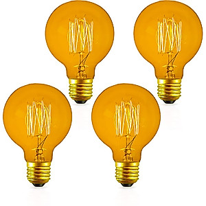 EX ELECTRONIX EXPRESS 4 Pack of Dimmable G80 Vintage Edison Light Bulbs, 360 Degree Beam Angle 60W Incandescent Bulbs, 2200K Amber Glow, 110-130 Volts, E26 Medium Base for Home Light Fixtures