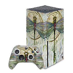 Head Case Designs Officially Licensed Stephanie Law Damselfly 2 Art Mix Vinyl Sticker Gaming Skin Decal Cover Compatible With Xbox Series X Console and Controller Bundle