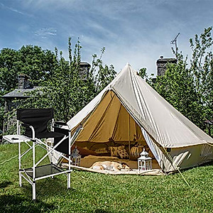 mefeir 2 PCS 31" Tall Upgraded Director Makeup Artist Chair Bar Height, Aluminum Frame Supports 300 lbs, Folding Portable with Side Table Storage Bag Black,19.2" D x 23.6" W x 45.6" H