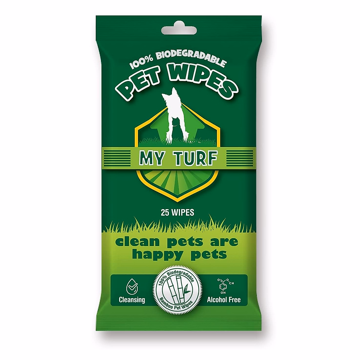 My Turf Unscented Dog Wipes – 25 pcs Pet Wipes for Paw Face Ears and Butt – Cat & Dog Wipes Cleaning – Kitten and Puppy Grooming Bath Wipes 6x8 Inch