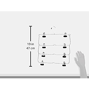 Whitmor 4-Tier Folding Skirt Hanger Chrome / Black