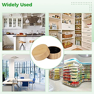 CDOKY 28 Pcs 1.85''D Bamboo Jar Lids, Natural Bamboo Lids for 4 oz and 6 oz Spice Jars, Nice Sealing Wooden Storage Can Lids, Round Mason Jar Lids, Reusable Leak-proof Lids