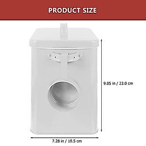Angoily Metal Rice Storage Container Rice Canister with Lid Cereal Containers Dispenser Sealed Food Storage Container for Cereal Beans Pet Food White