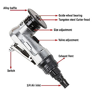 YKLP Mini Pneumatic Chamfering Machine, Portable Handheld 45 Degree Arc Air Beveling Machine with 1/4 Inch Air Inlet for Trimming and Deburring