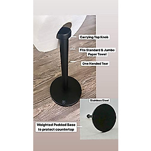 Steelware Central Paper Towel Holder Stainless Steel (Matte Black)