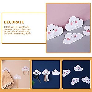 Cabilock 12pcs Cloud Hook Backpack Keychain Kids Backpack Hanger Cloud Wall Hanger Colgador De Llaves para Pared Cute Wall Hangers Decorative Wall Hook White Acrylic Child The Clouds Hat