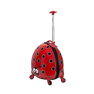 Rockland Jr. Kids' My First Hardside Spinner Luggage, Telescoping Handles, Ladybug, Carry-On 19-Inch
