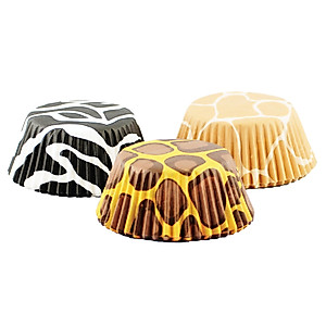 Fox Run Bake Cup Set, 3 x 3 x 1.25 inches, Animal Prints Mixed,6893,75