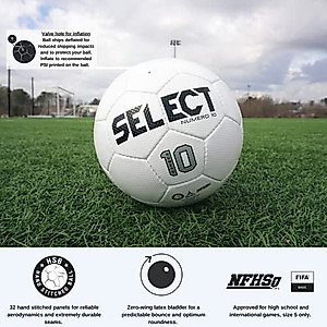 Select Numero 10 V22 Soccer Ball, All White, Size 4