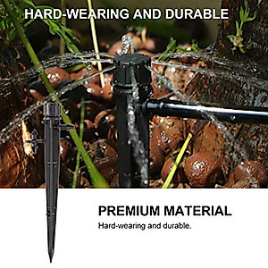 generic 30pcs Drip Emitters Adjustable 360 Degree Water Flow Irrigation Drippers on Stake 8 Holes Ground Black