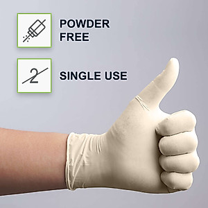 FifthPulse Medical Examination Latex Gloves X Small - 50 Count - Powder Free - Extra Thick 4.5 Mil - Natural Color - Non Sterile Disposable Gloves