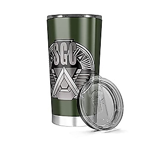 Stainless Steel Insulated Tumbler 20oz 30oz Stargate Cold Command Iced Coffee Tea Wine Hot Funny Travel Cups Mugs For Men Women, White, 20, 30oz