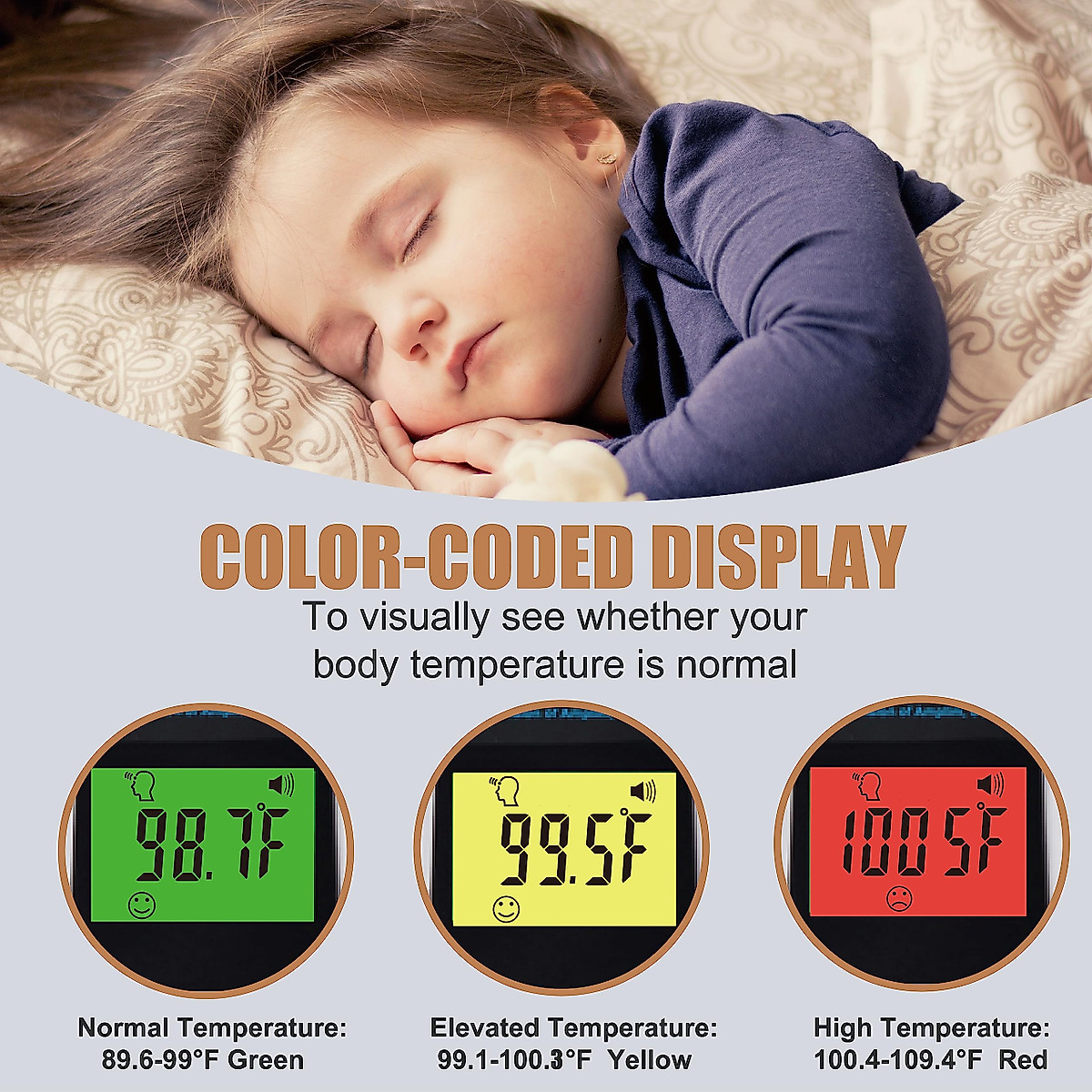 Amplim Baby Thermometer | 3-in-1 Accurate Infrared Thermometer for Ear, Forehead & Touchless, FSA/HSA Eligible Fever Thermometer for Baby, Infants, Toddlers, Kids & Adults | White Base Stand & Clock