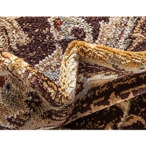 Unique Loom Voyage Collection Traditional Oriental Classic Intricate Floral Design Area Rug (2' 2 x 3' 0 Rectangular, Brown/Gold)