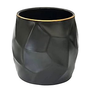 Ceramic Cute Pen Holder Stand Desk Pencil Cup Pot Organizer Makeup Brush Holders for Home Office, Black