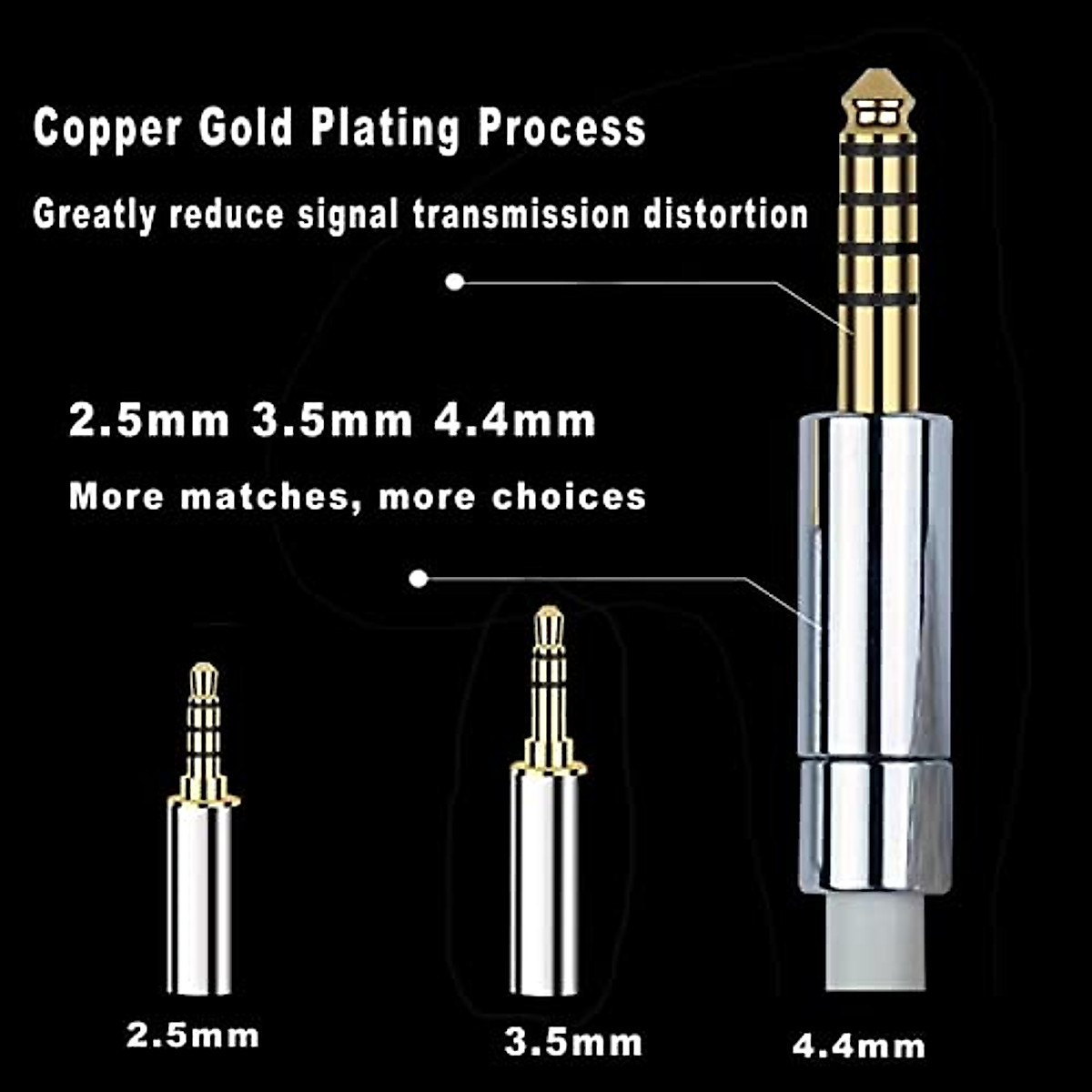 FEDAI Audio Earphone Cable 24 Core Silver Plated Replacement Cable, MMCX Detachable Earphone Cable Replacement Earphone Wire for Shure 846 535 215 315 425 MAGAOSI K5 LZA4 A5 (3.5mm, MMCX)