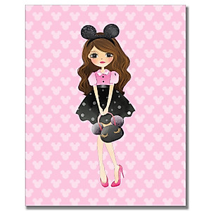 Disney Girls Art Prints - Girl'S Room Wall Decor Photos - Set Of 4 (8 Inches X 10 Inches)