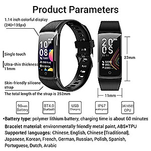 XXXDXDP Bracelet Smart Band Men Fitness Tracker Activity Smartwatch Real-time Monitor 5 in 1 Pedometer Sports Wristband Women Man (Color : A)