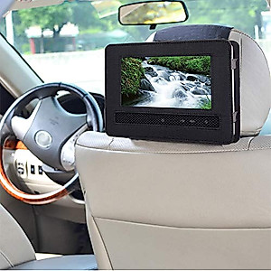 Portable Car DVD Player Headrest Mount Holder, 9-9.5inch Swivel and Flip Car DVD Holder Case Strap DVD Player Mount