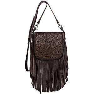 Western Crossbody Handbags for Women Small Bags Tooled Leather Fringe Purse RLC-L159CF