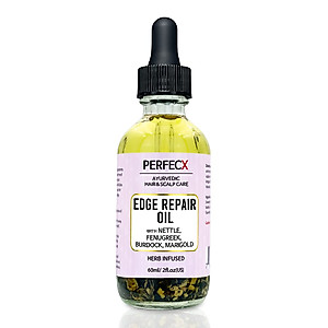 Perfecx - Edge Repair Hair Oil 2 fl oz - for Hair Scalp Treatment - 48 hours Herbal Infused Ayurvedic Natural Ingredients - Strengthen Hair - Hair Growth