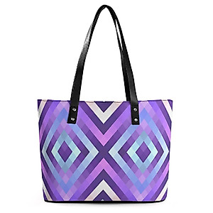 Womens Handbag Aztec Pattern Leather Tote Bag Top Handle Satchel Bags For Lady