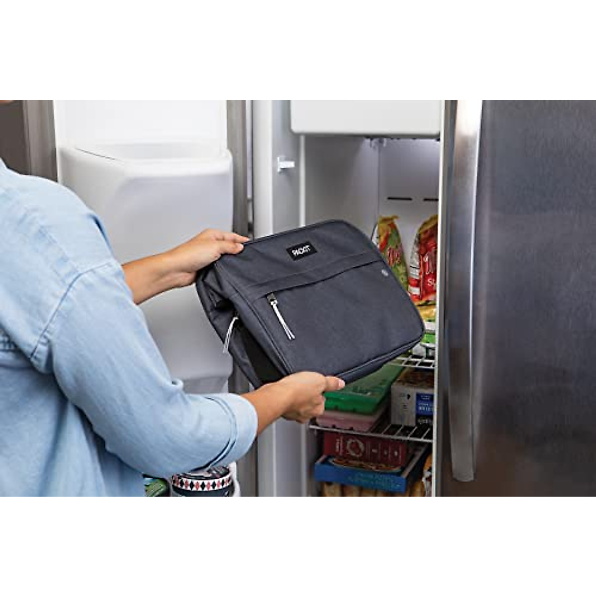 PackIt PKO-ZU-CCS Freezable Zuma Cooler, Bag, City Charcoal