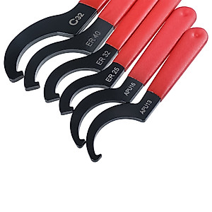 LynTorin 6pcs Coilover Adjustable Steel Spanners Wrench Hook Tool For Suspension System and Shock Adjustments