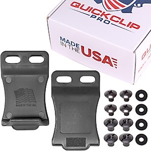 Tuckable FOMI X Belt Clips - Slotted Multiple Fit IWB - Inside The Waist Band | Made in USA - Replacement Mounting Hardware Included fits Most Kydex Gun Holsters or Sheath Making (1.50" 2-Pack)